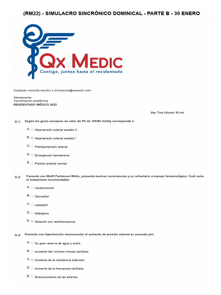 Rm22 Simulacro Dominical - 30 Enero (Parte B) - Con Claves (Versión Larga) | PDF
