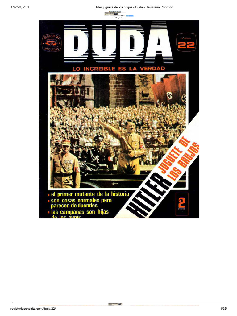 22 Hitler Juguete de Los Brujos - Duda - Revisteria Ponchito | PDF