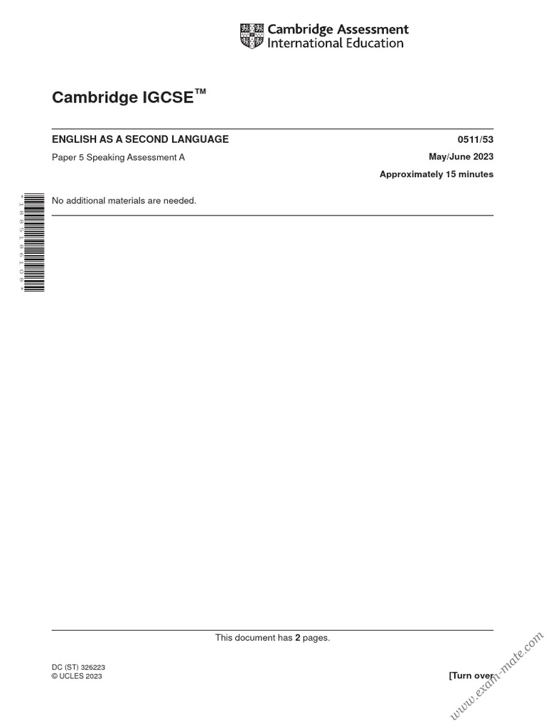 Igcse 0511 Summer 23 Paper 5 Pdf Copyright Clothing