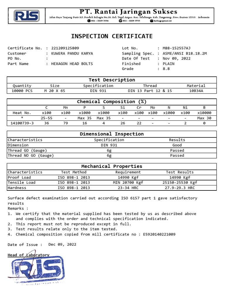 Bo 88 20 X 65 RJS | PDF | Secondary Sector Of The Economy | Materials Science