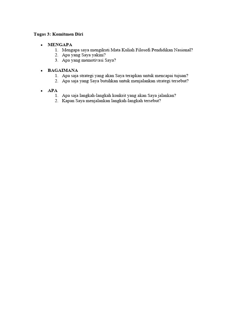 Tugas 3 Komitmen Diri | PDF