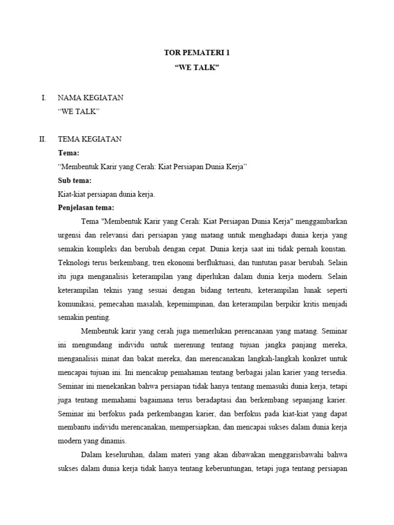 TOR WE TALK Pembicara 1 | PDF