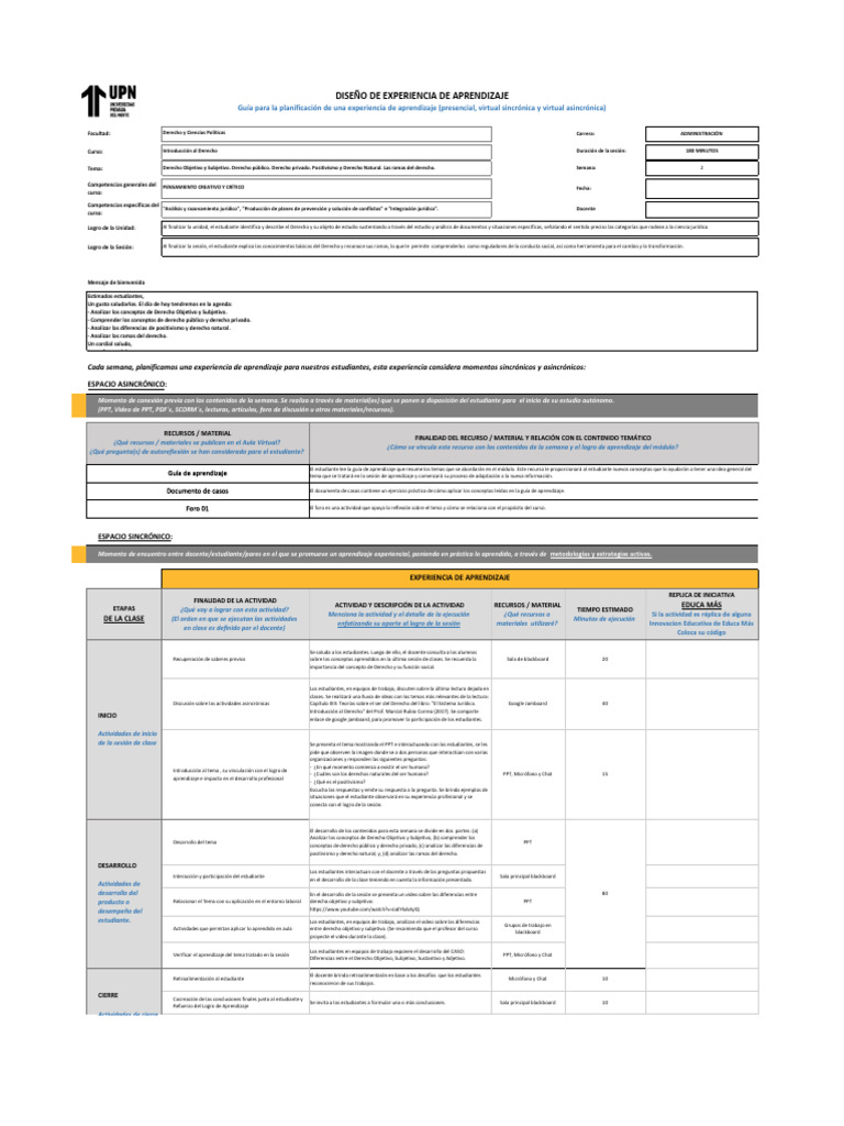 S02 - Diseño de Experiencia de Aprendizaje | PDF
