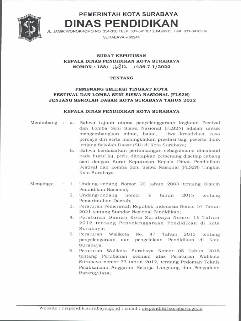 SK Pemenang FLS2N | PDF