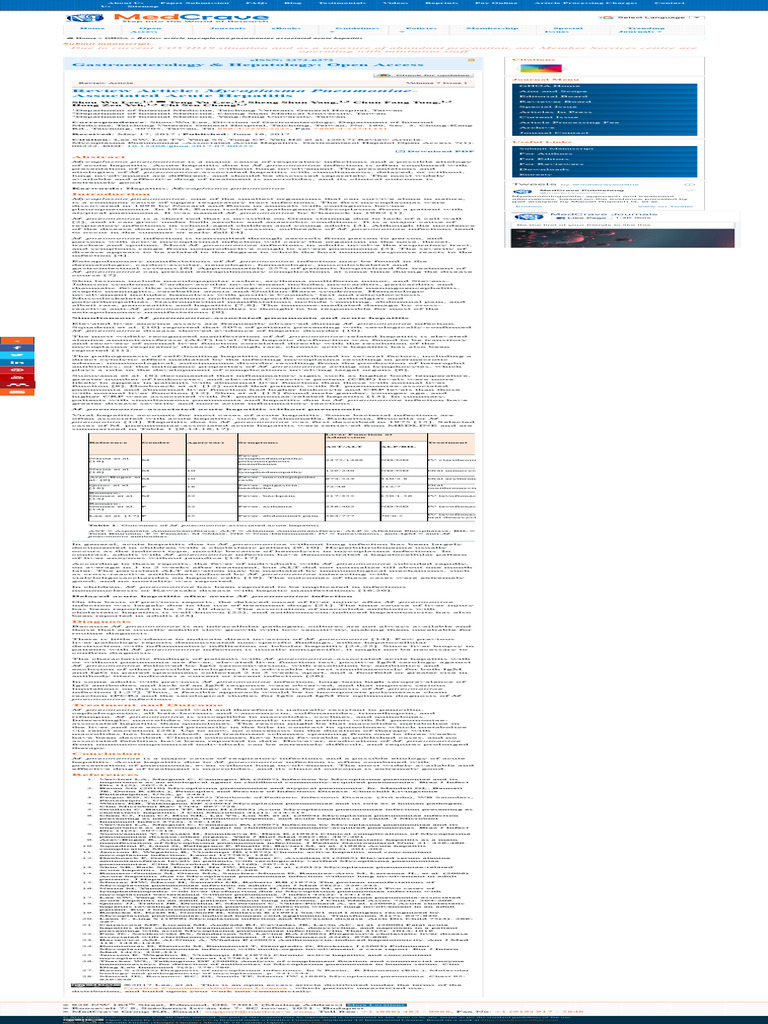 Review Article Mycoplasma Pneumoniae-Associated Acute Hepatitis ...