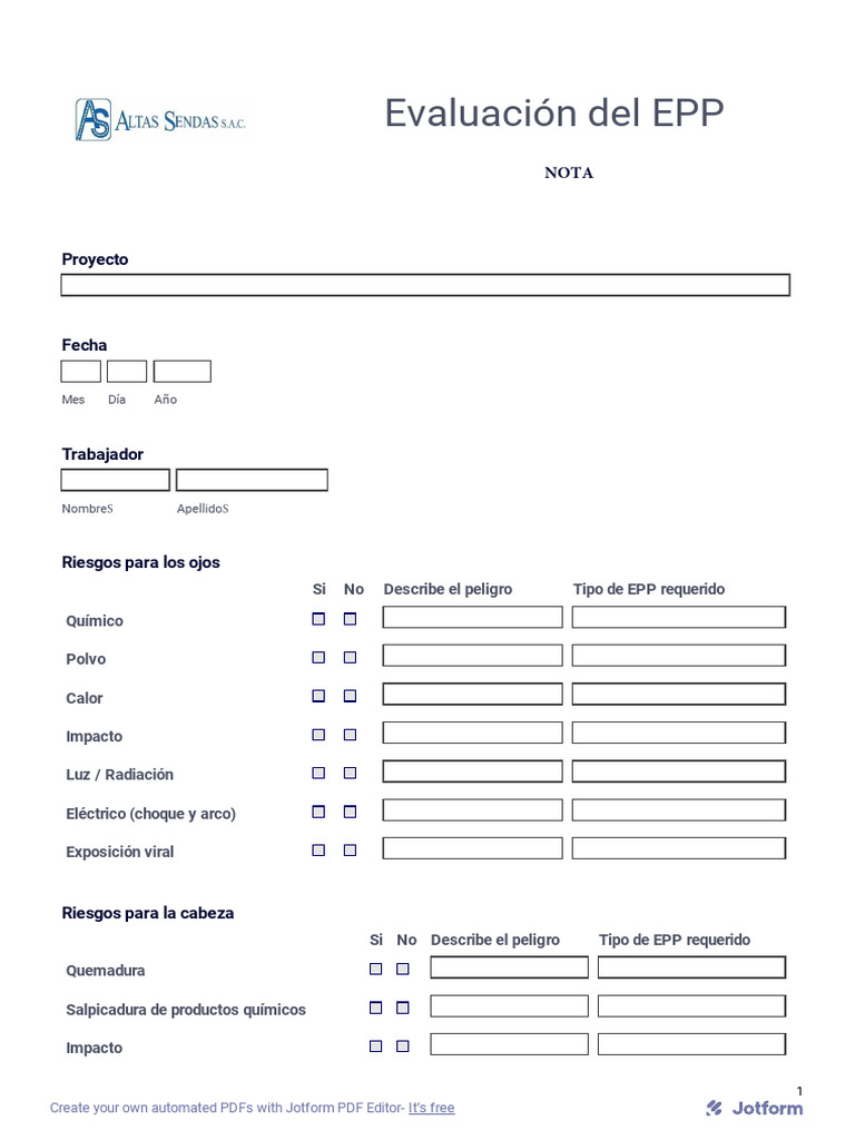 Evaluación Del EPP (1) | PDF