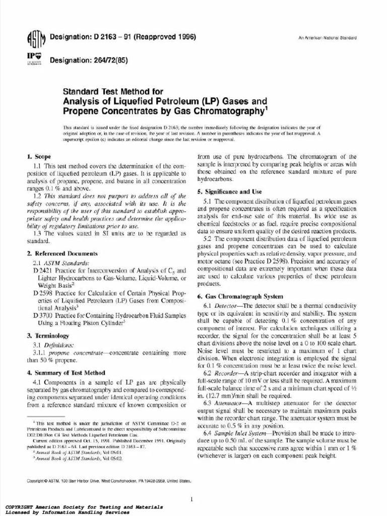 Astm d2163 GLP Cromatografia | PDF