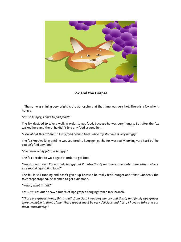 Rubah dan Anggur yang Tidak Terjangkau | PDF | Memasak, Makanan, & Anggur