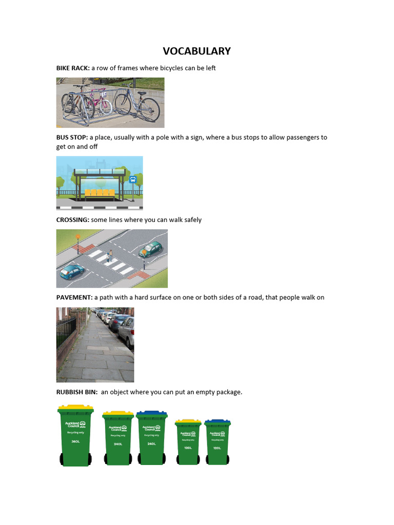 Vocabulary Around Town | PDF