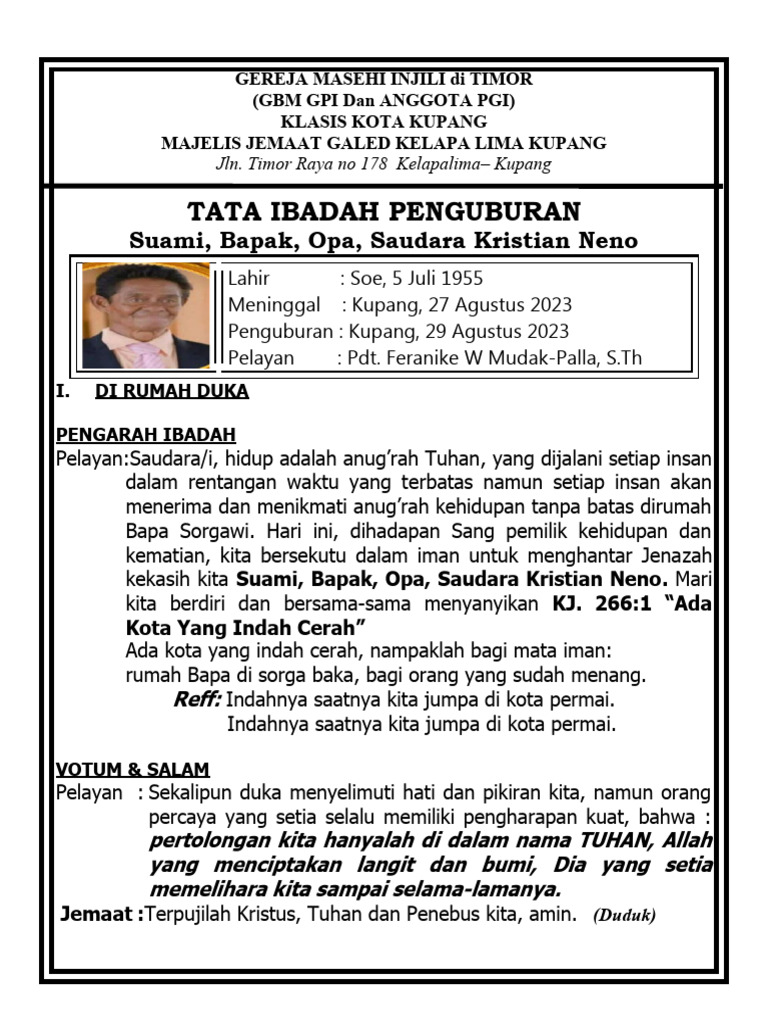 LITURGI PENGUBURAN Kristian Neno | PDF