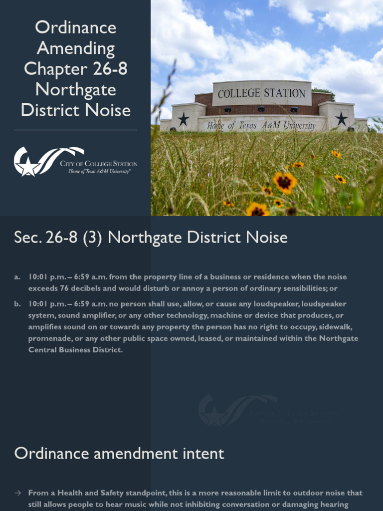 Northgate District Noise Presentation | PDF