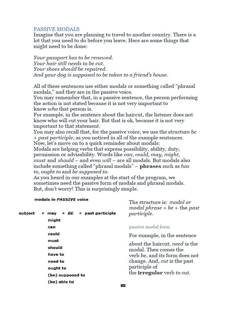 Passive Modals | PDF