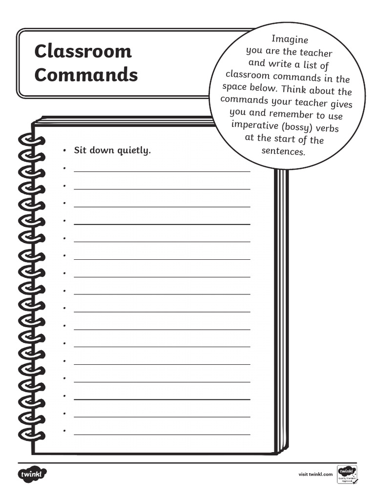 T e 1663338819 Classroom Commands Activity Ver 1 | PDF