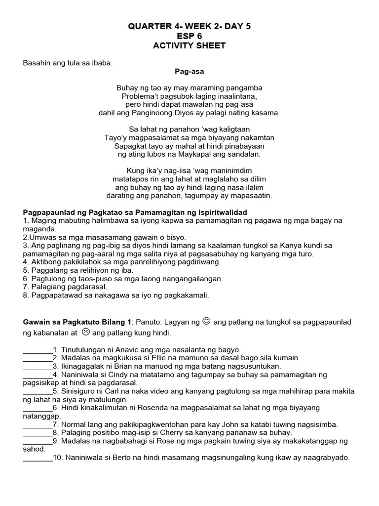 Esp Week2 Day5 | PDF