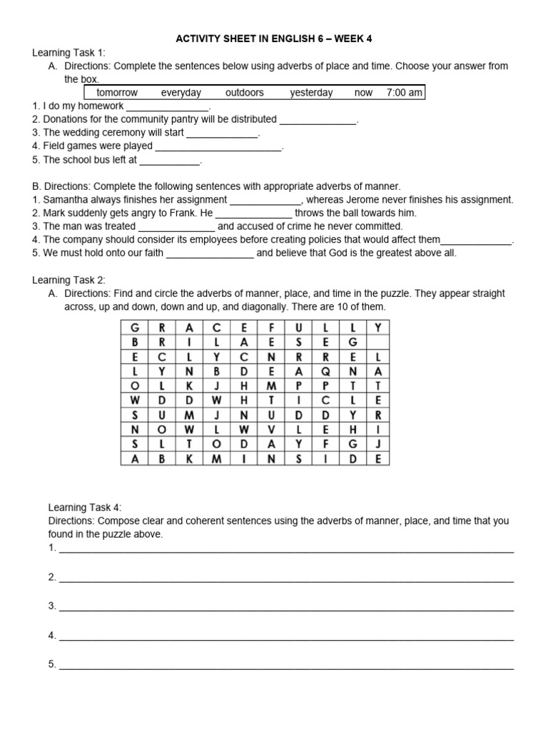 ACTIVITY SHEET Week 4 | PDF