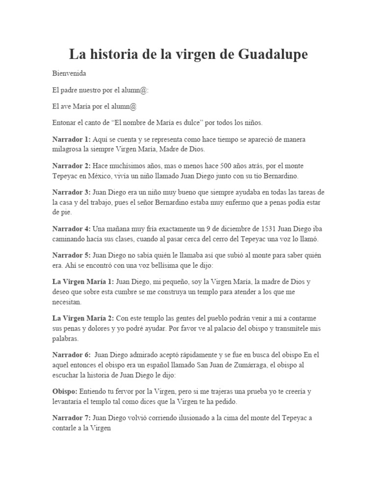 Historia de la Virgen de Guadalupe | PDF