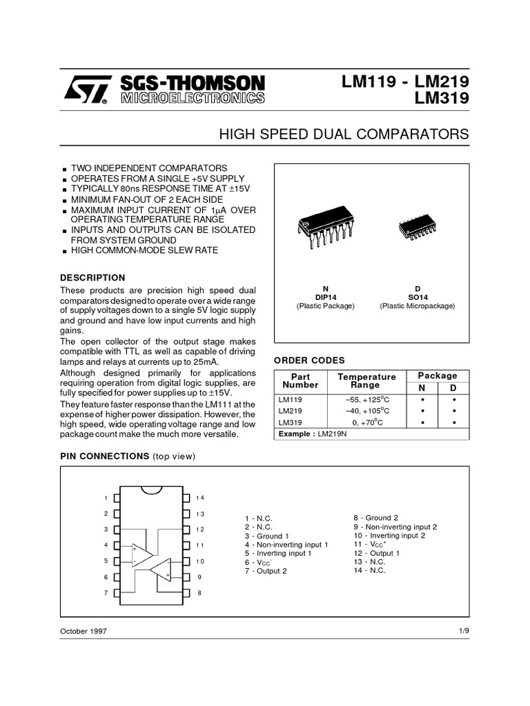 Datasheet LM319 | PDF