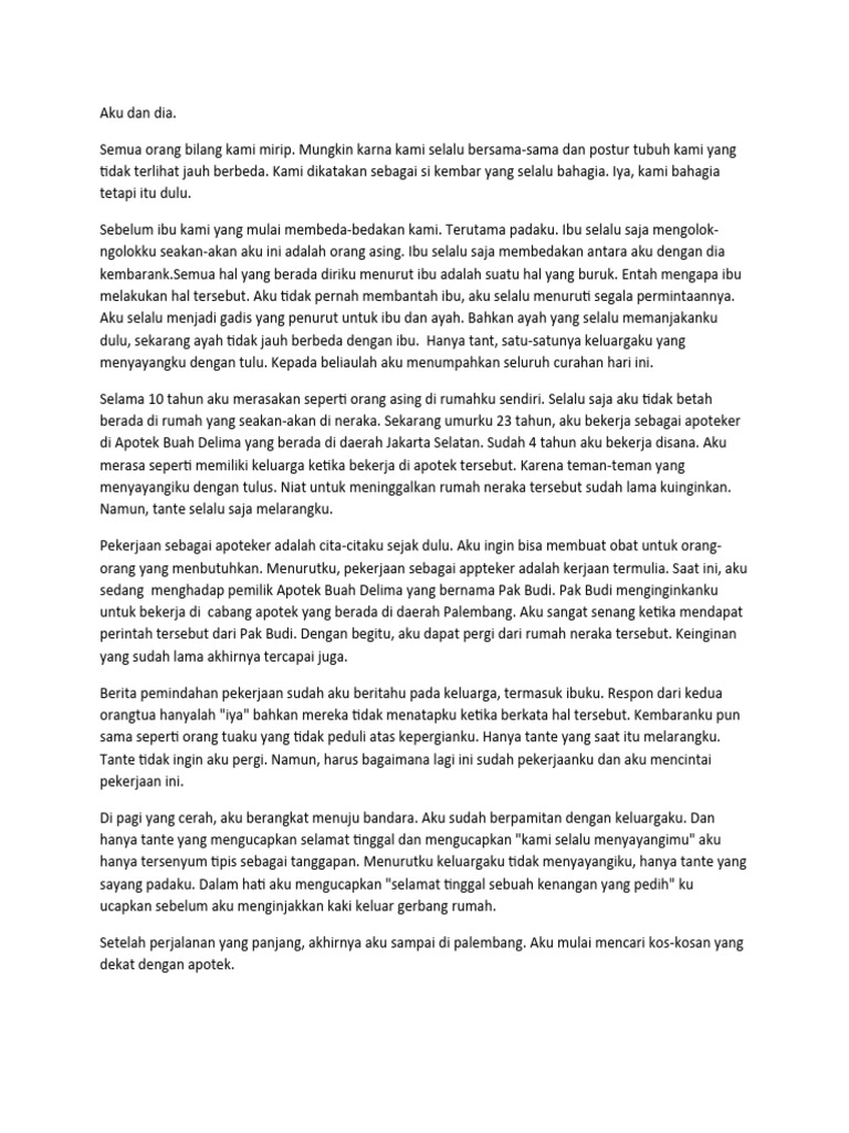 cerpen aku dan dia | PDF