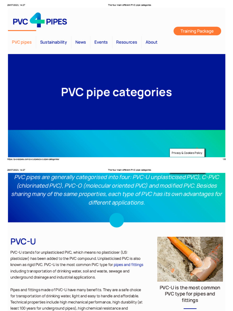 The four main different PVC pipe categories | PDF