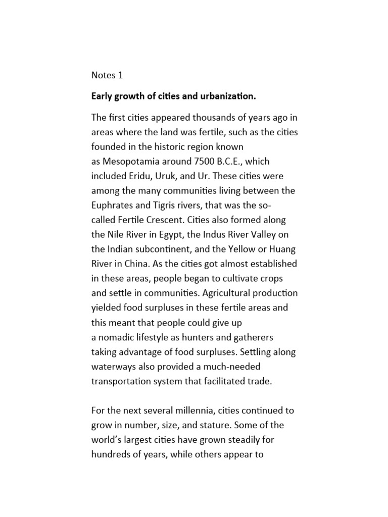 History and Future of Urbanization | PDF