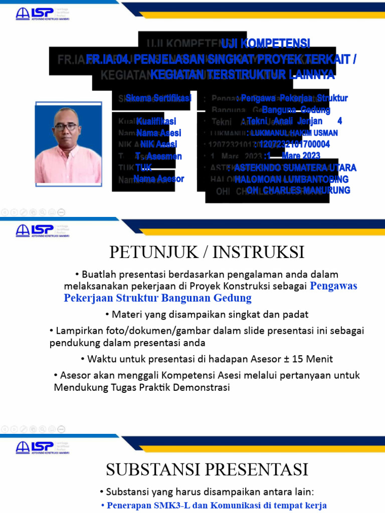 Contoh PPT Imanda Setiadi Pengawas Pekerjaan Struktur Bangunan | PDF ...