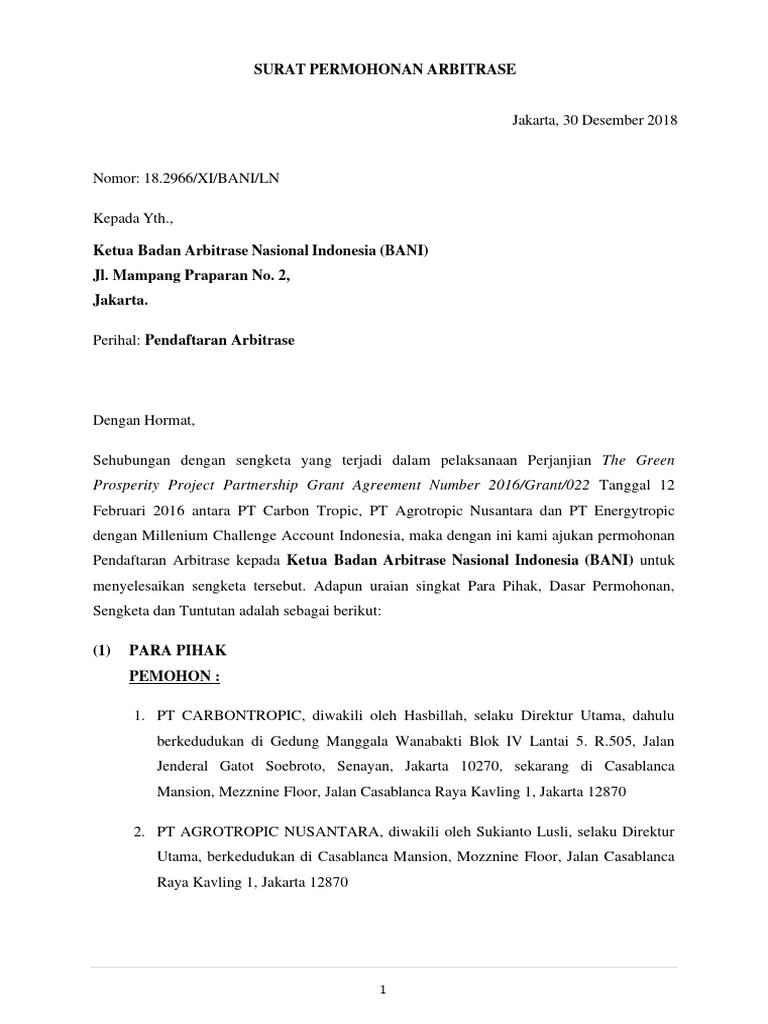 Kelompok 4 - Tata Cara Membuat Surat Permohonan ARBITRASE | PDF