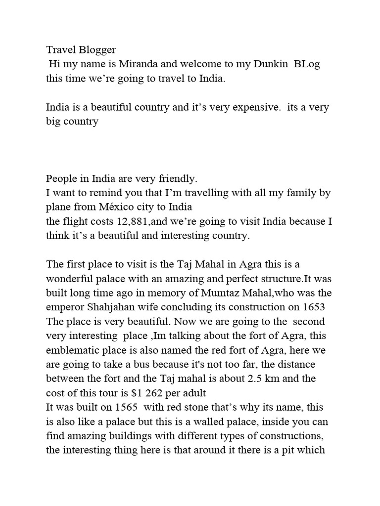 Travel Blogger Script | PDF