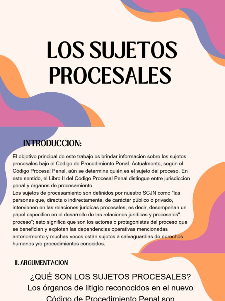 Los Sujetos Procesales | PDF