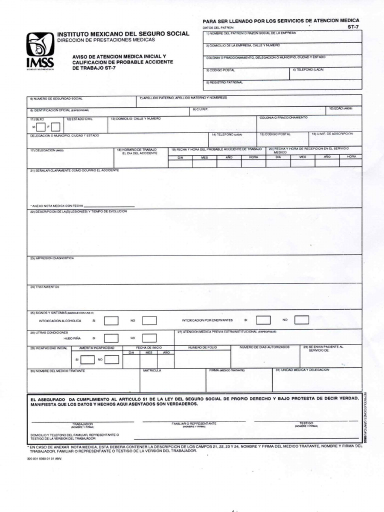 FORMATO-ST-7-IMSS | PDF