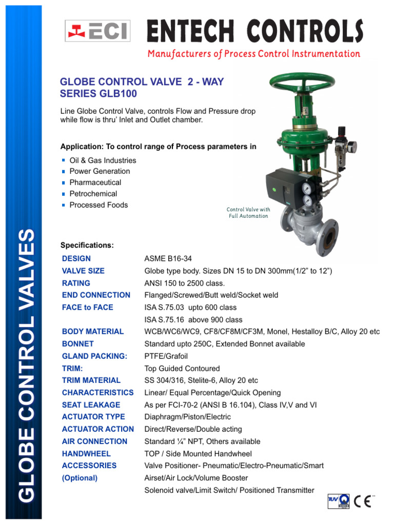 2-Way Globe Control Valve GLB100 | PDF