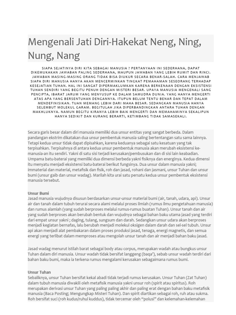 Mengenali Jati Diri | PDF