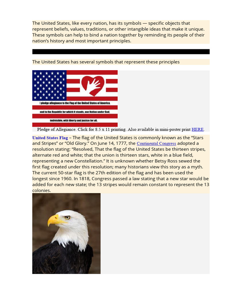 U.S. National Symbols Explained | PDF