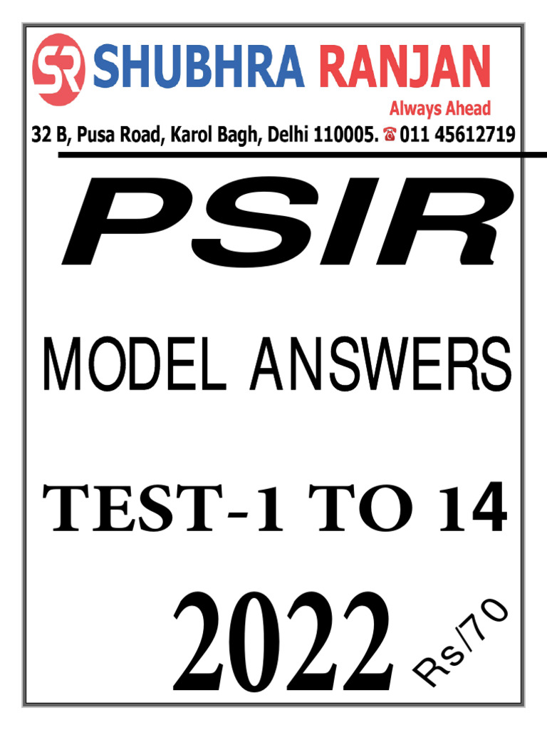Shubra Ranjan PSIR Test 1 To 14 Eng 2022 | PDF