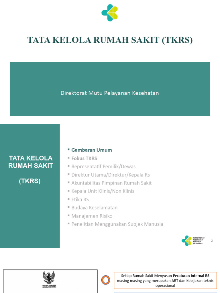 Tata Kelola Rumah Sakit (TKRS) | PDF