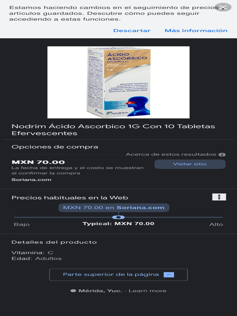 Nodrim Ácido Ascorbico 1G Con 10 Tabletas Efervescentes Google Shopping ...