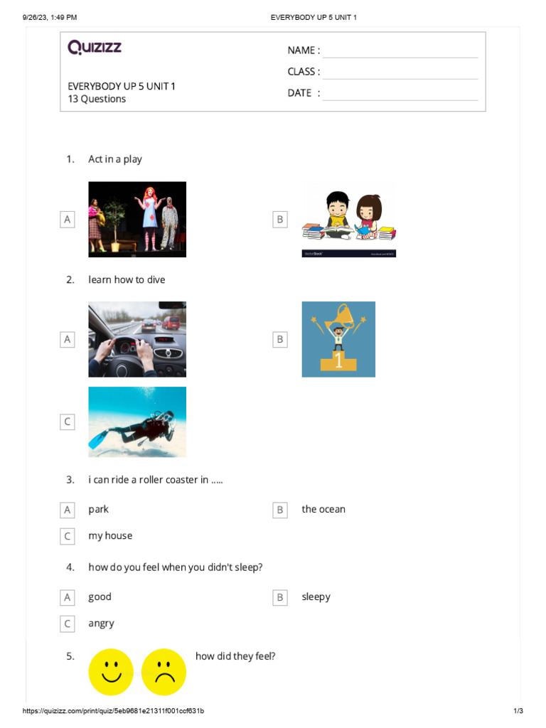 EVERYBODY UP 5 UNIT 1 | PDF