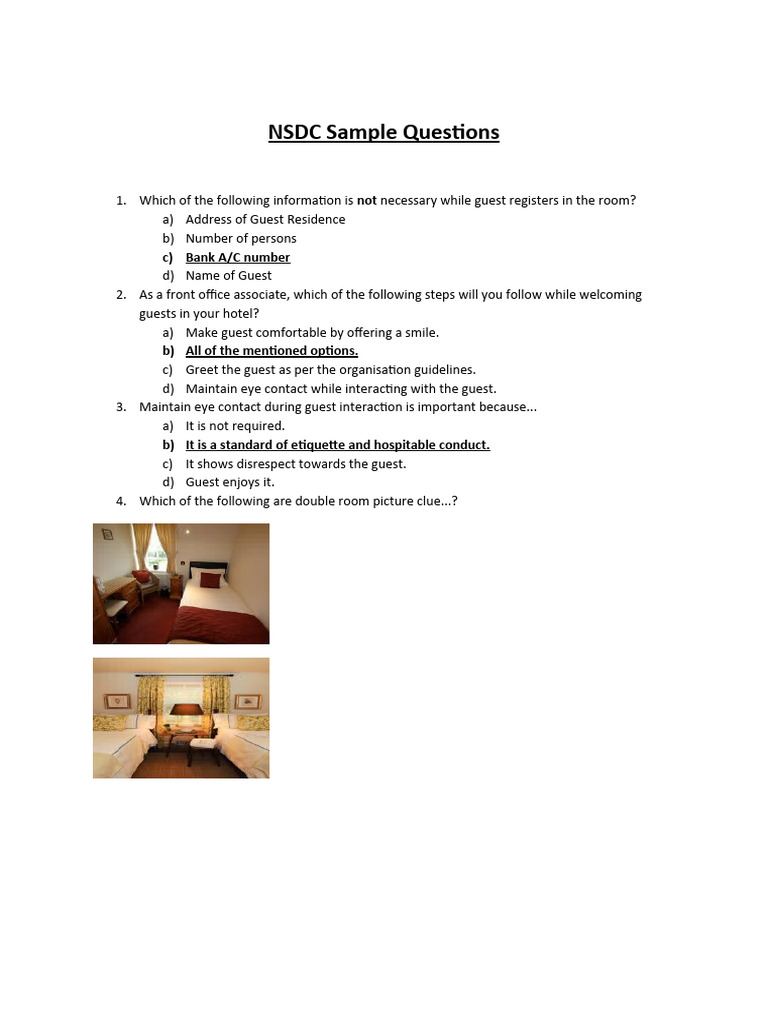 NSDC Sample Questions | PDF