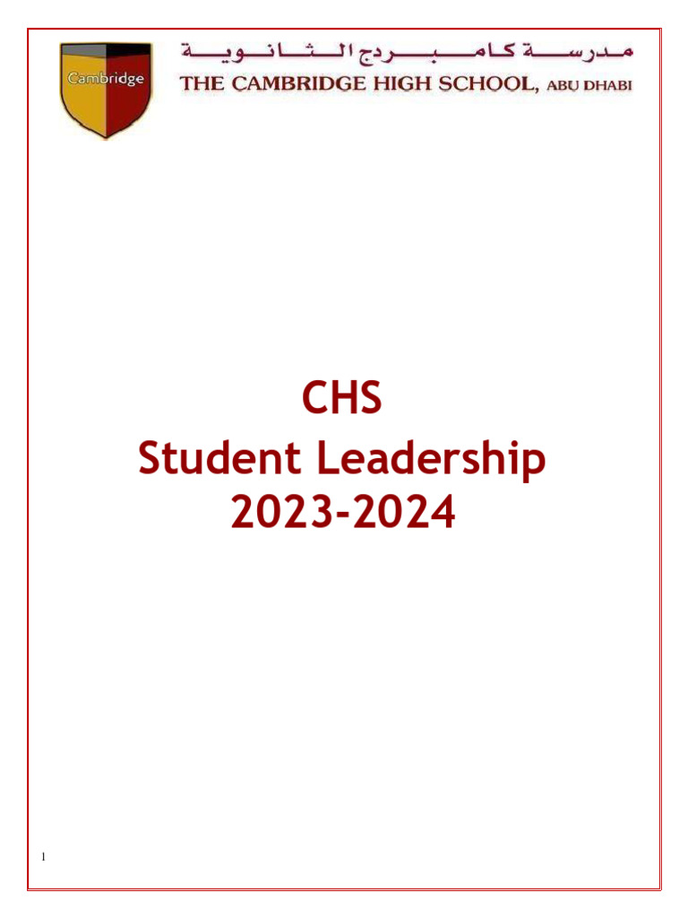 CHS Student Leadership Guide | PDF | Career & Growth