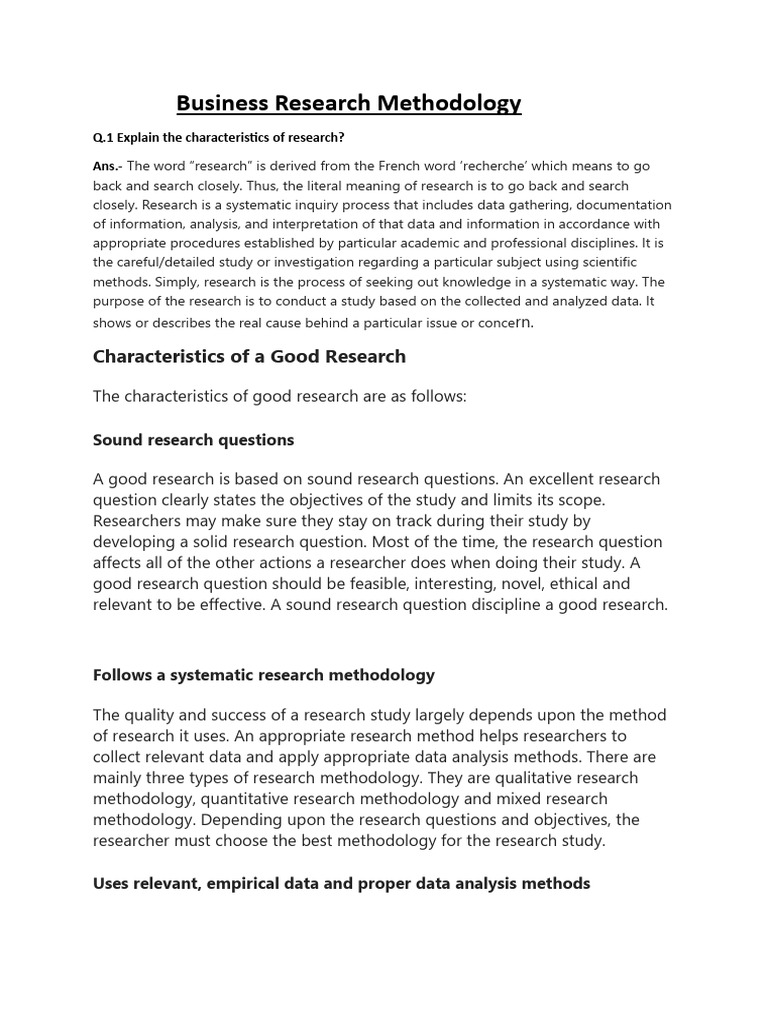 Business Research Methodology 2 | PDF