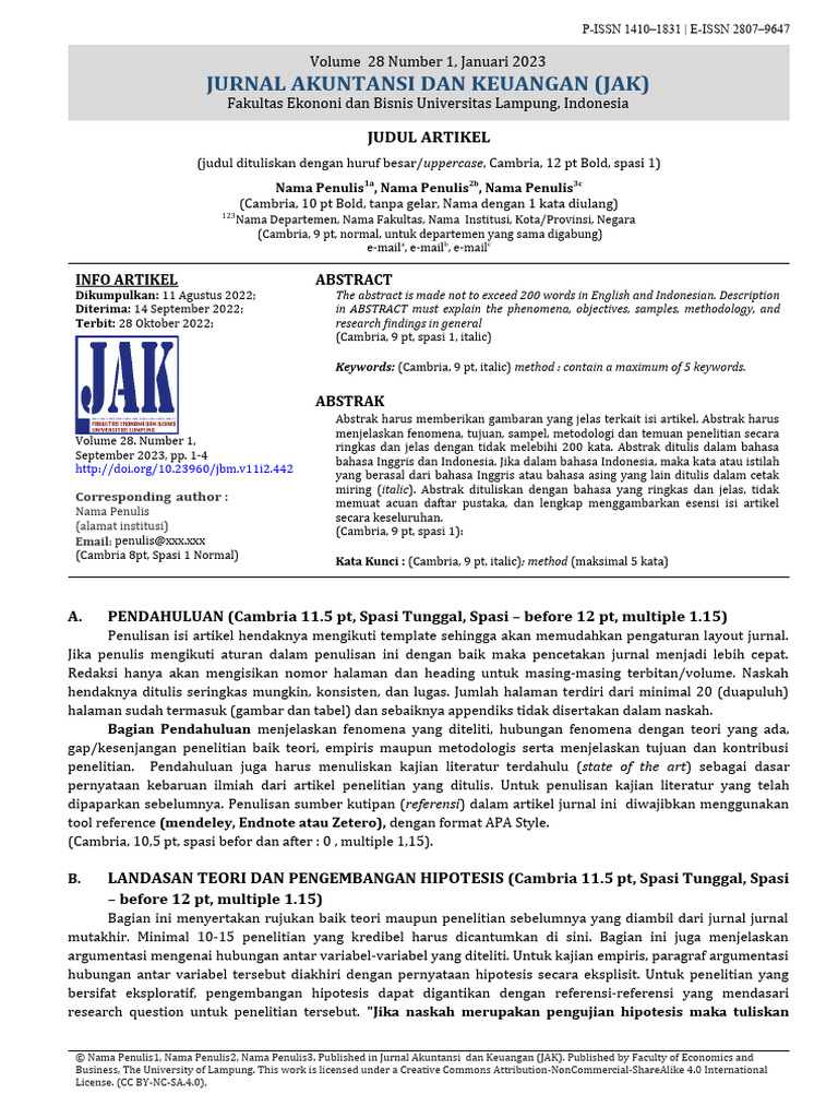 JAK TEMPLATE 2023 | PDF