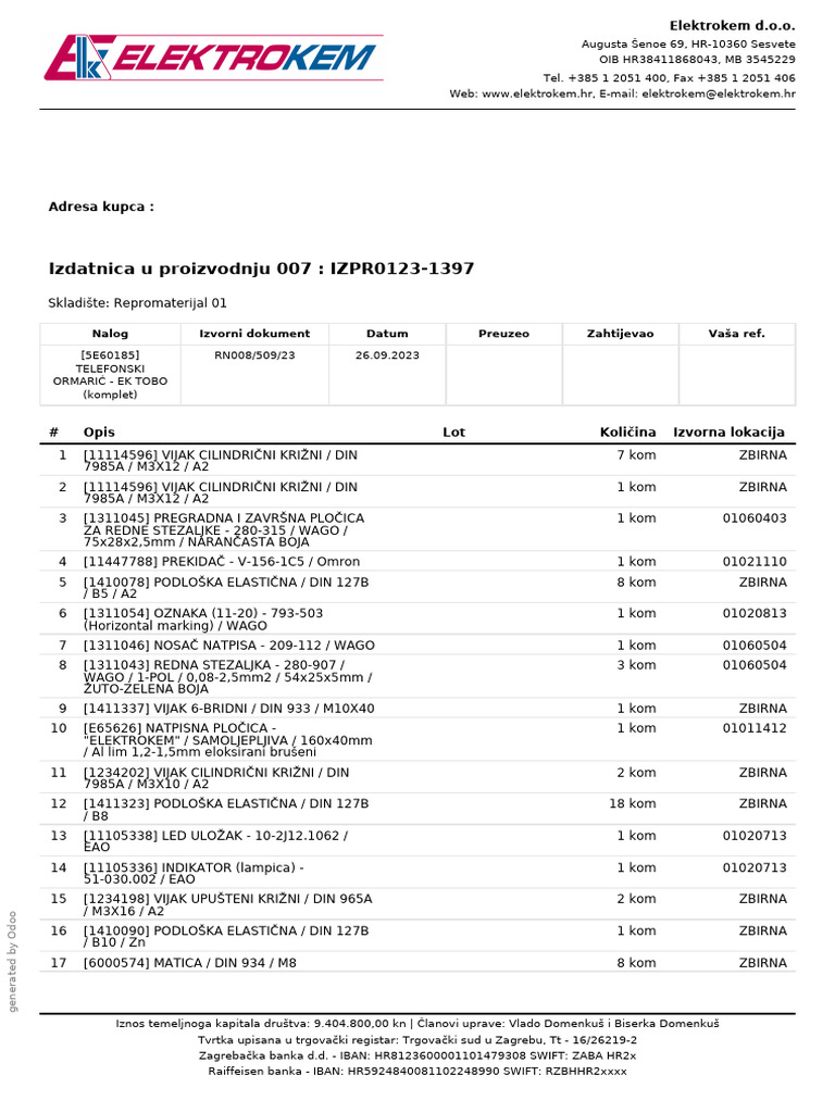 Otpremnica IZPR0123-1397 | PDF