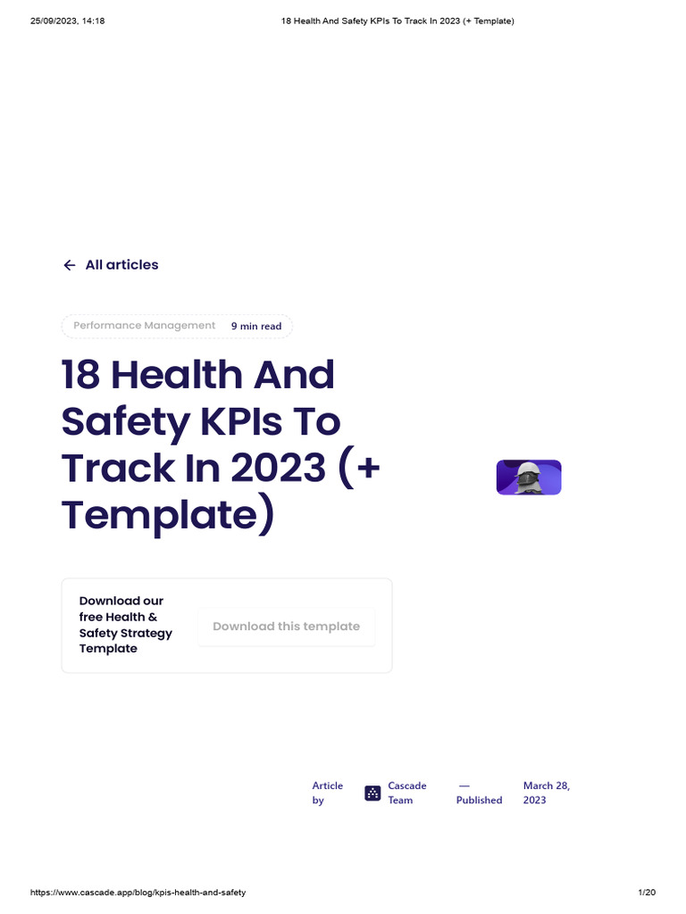 18 Health and Safety KPIs To Track in 2023 (+ Template) | PDF
