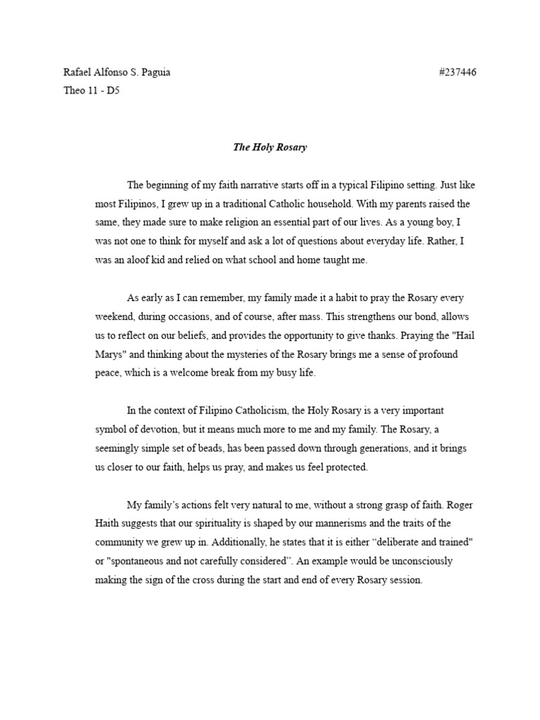 (Paguia) - Faith Narrative | PDF | Self-Improvement | Religion ...