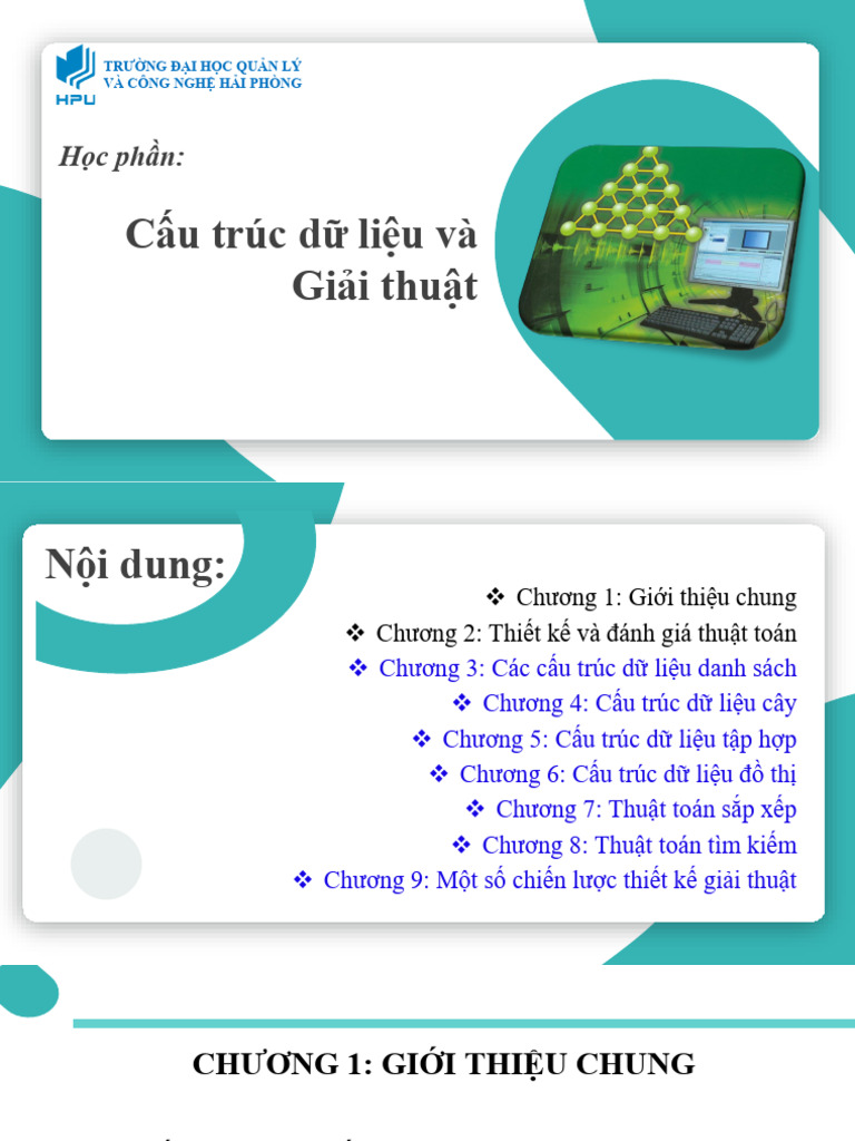 Slide CTDL> Chương 1, 2 CTDL, GT | PDF