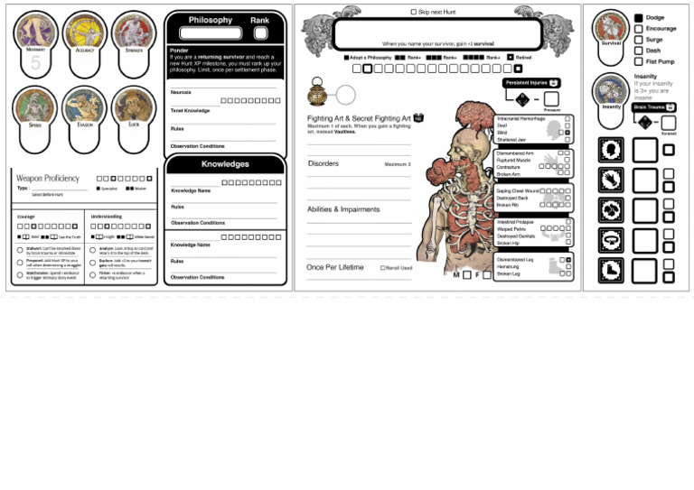 Arc Survivor Sheet Standart | PDF
