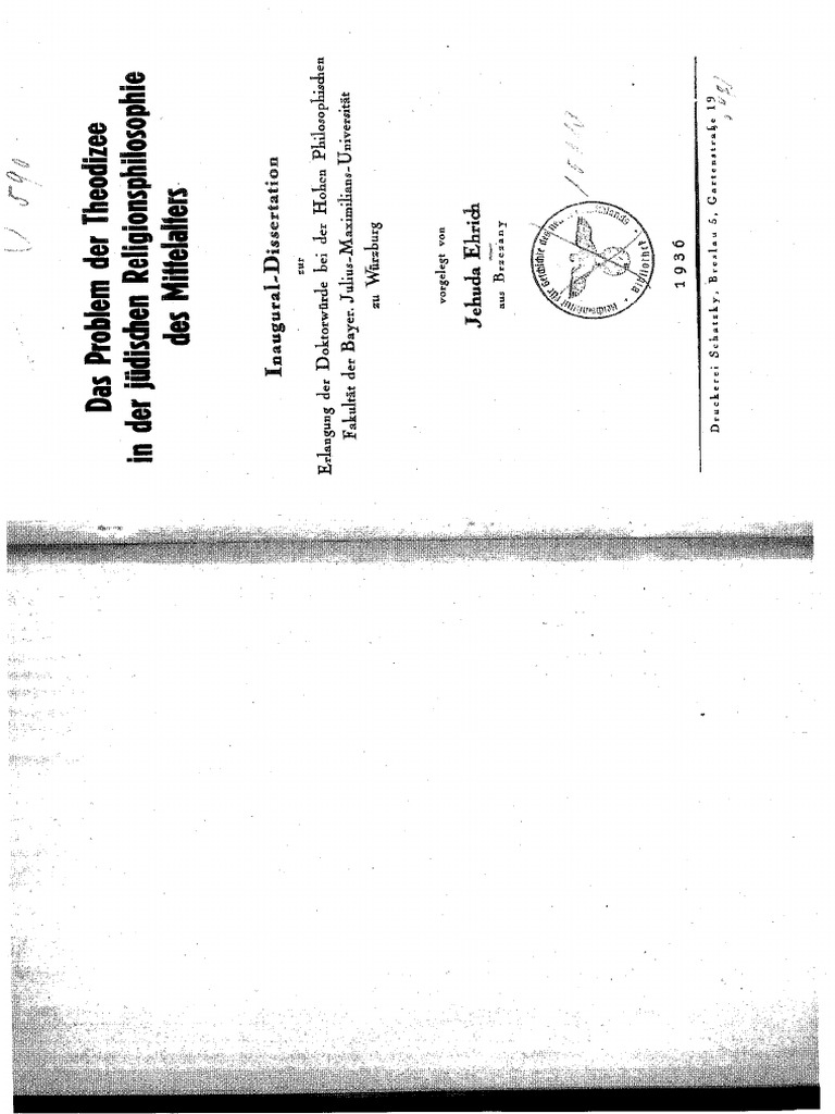 Ehrich, Das Problem Der Theodizee | PDF Ehrich, Das Problem Der Theodizee | PDF