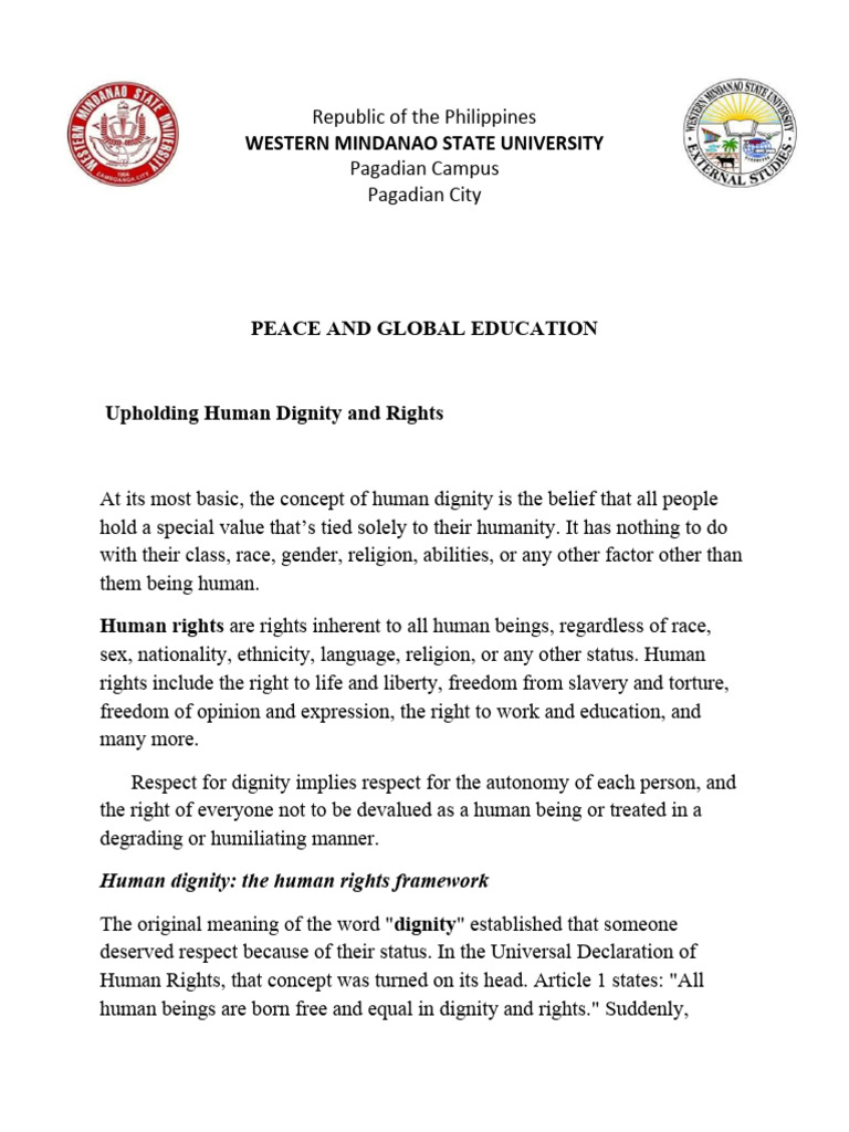 Upholding Human Dignity and Rights | PDF