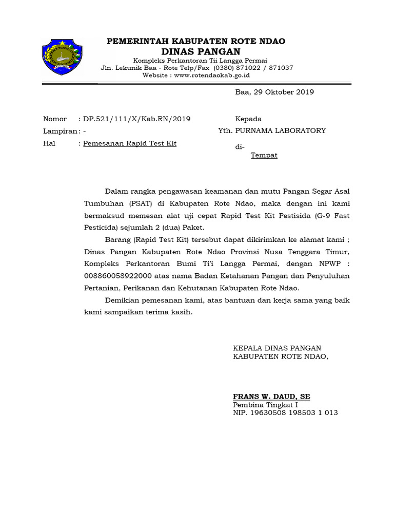 Surat Umum - Pangan | PDF