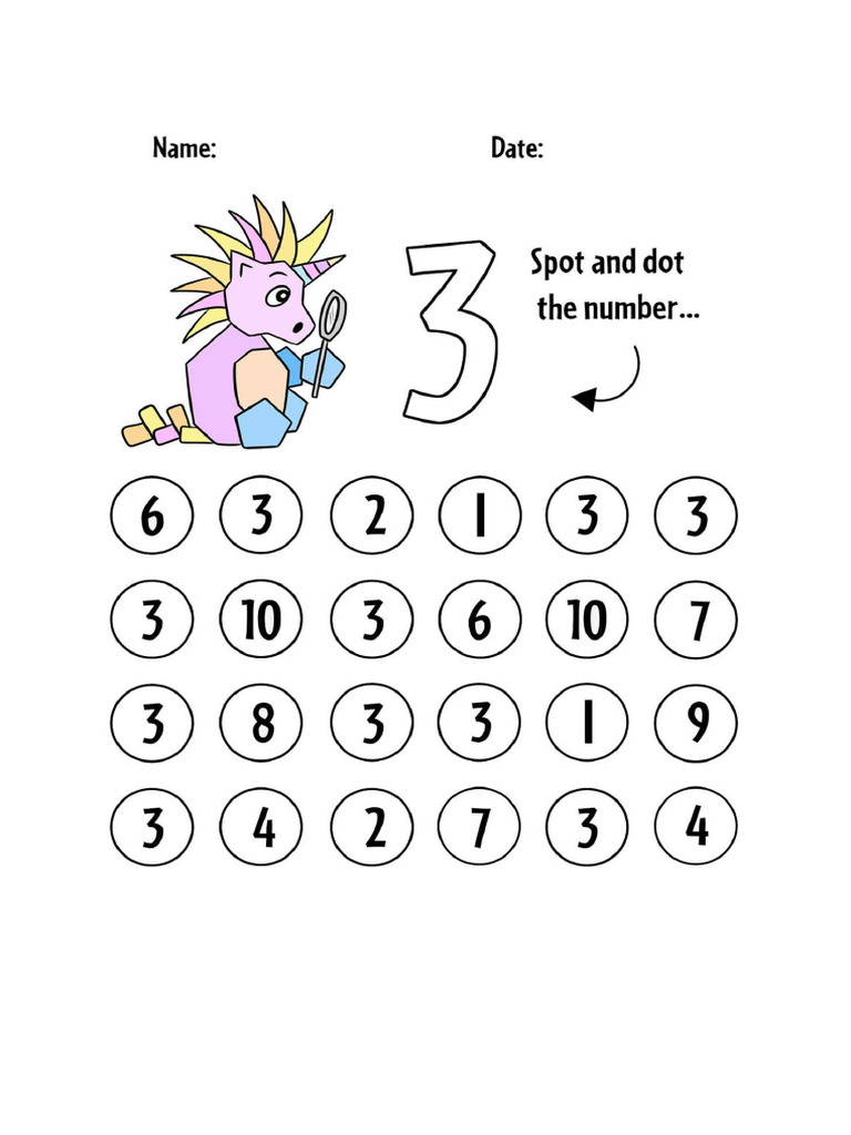 Recognise number 3 | PDF