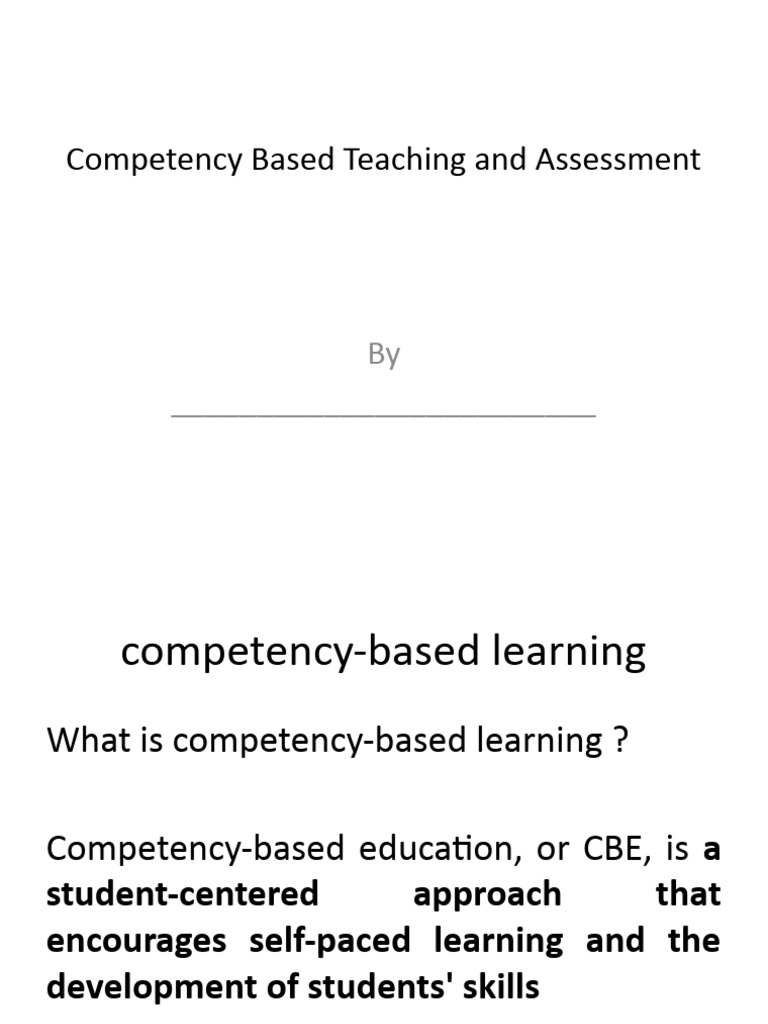 Competency Based Learning | PDF